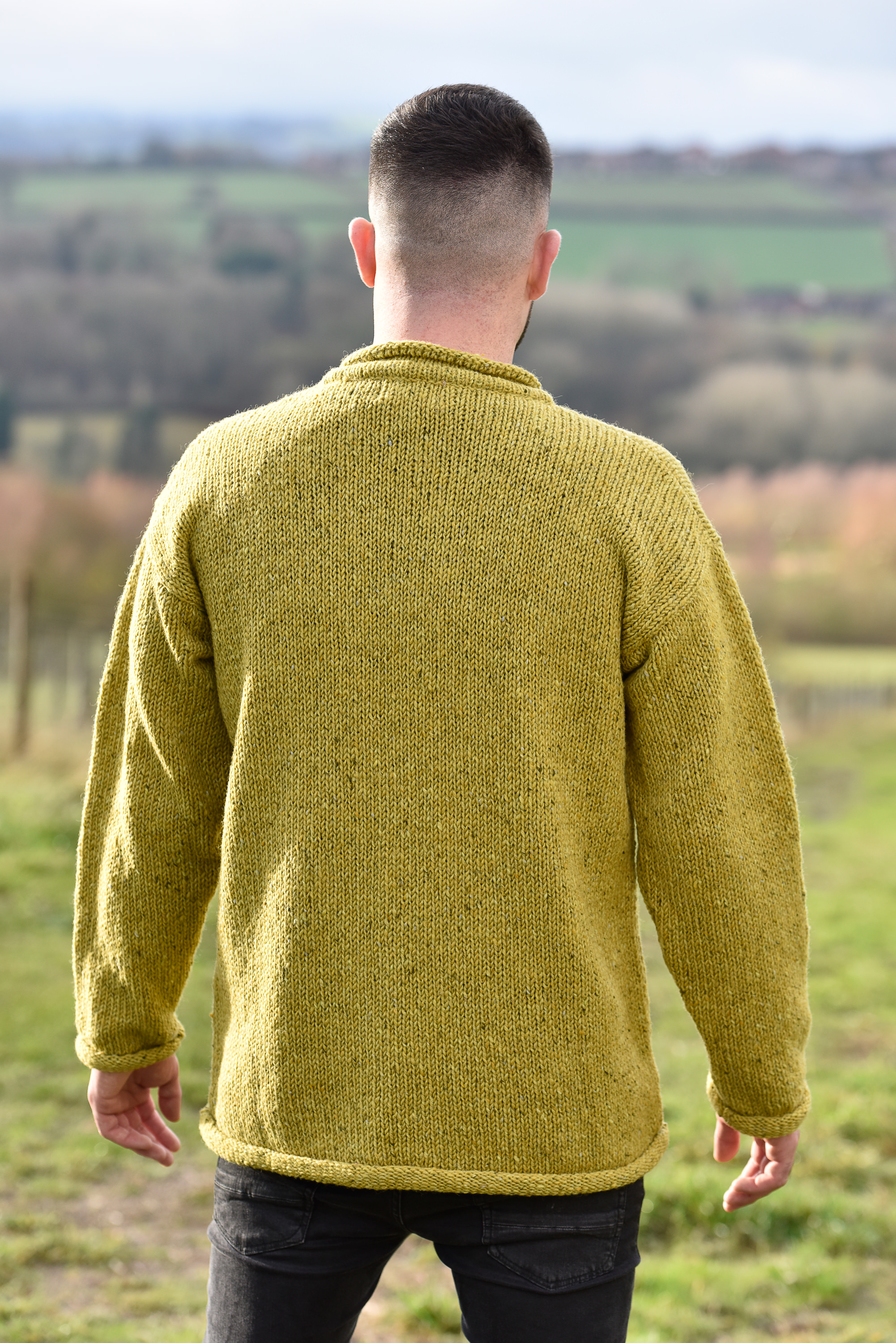 Donegal tweed wool sweater in yellow from Irish Inspiration. | Irish ...