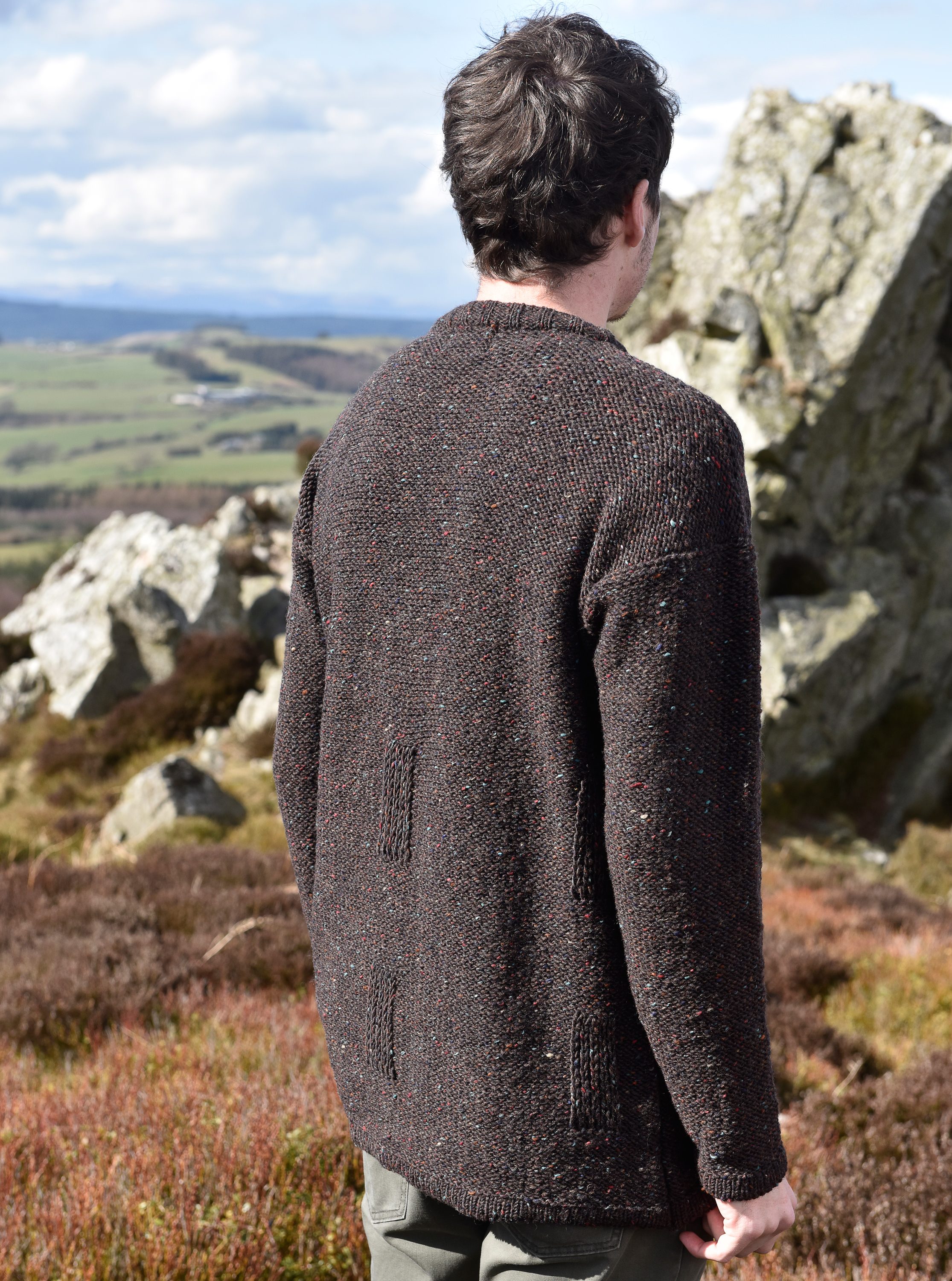 Buy a dark brown all wool men's Donegal sweater from Irish Inspiration ...