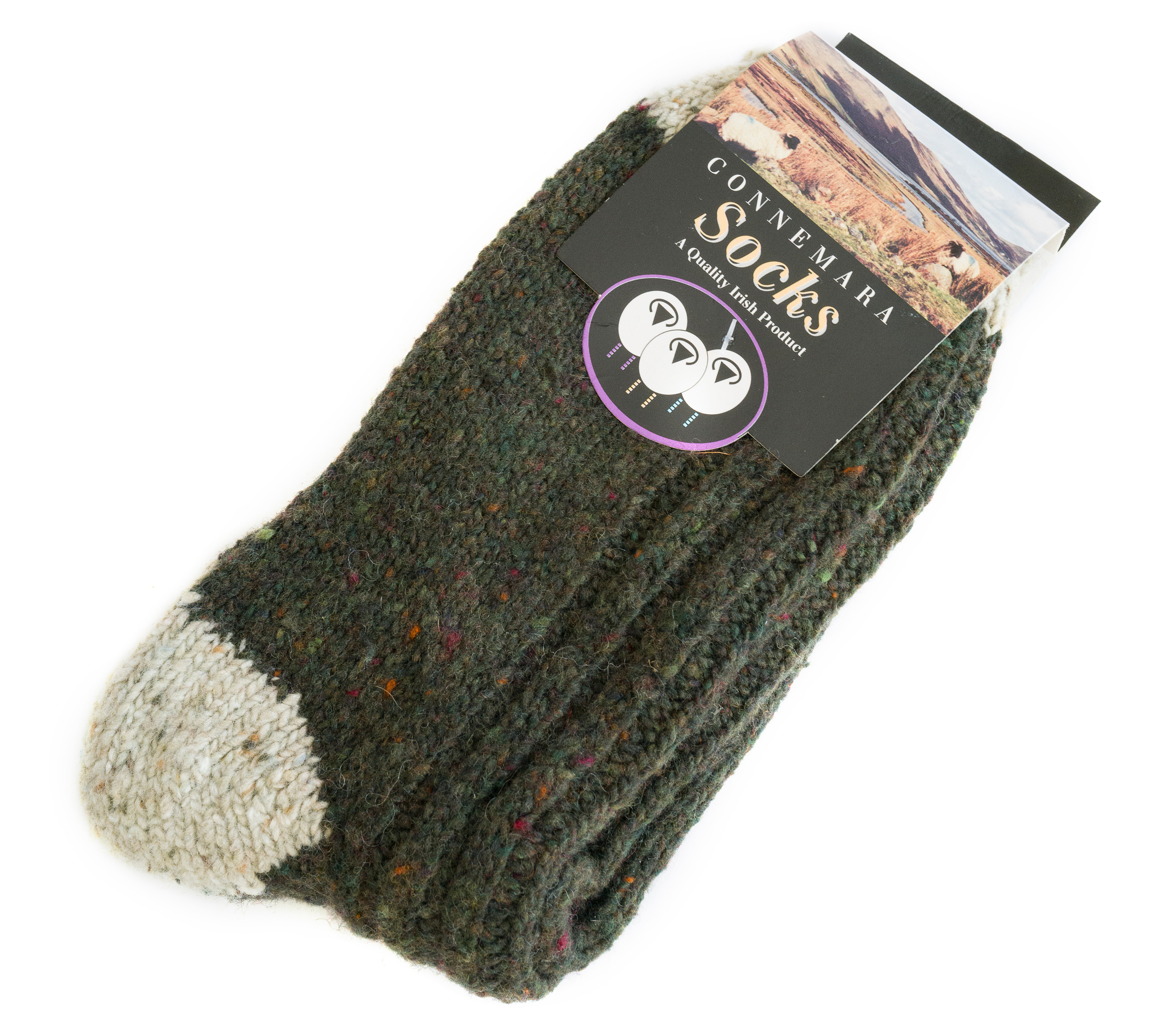 Wool mix socks in brown and red flecked yarn, perfectly soft and ...