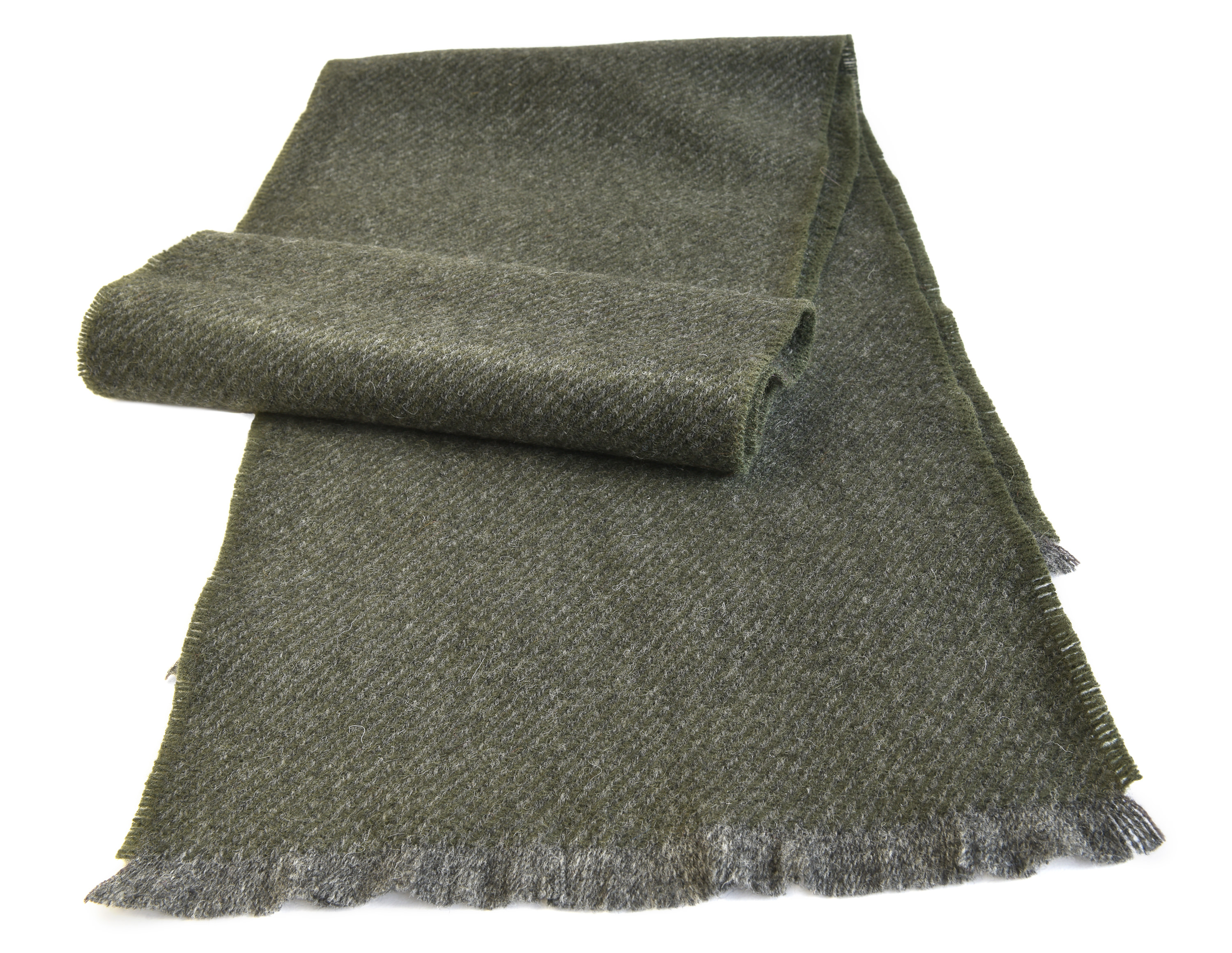 Cushendale moss green and charcoal coloured Hunter scarf from Irish ...