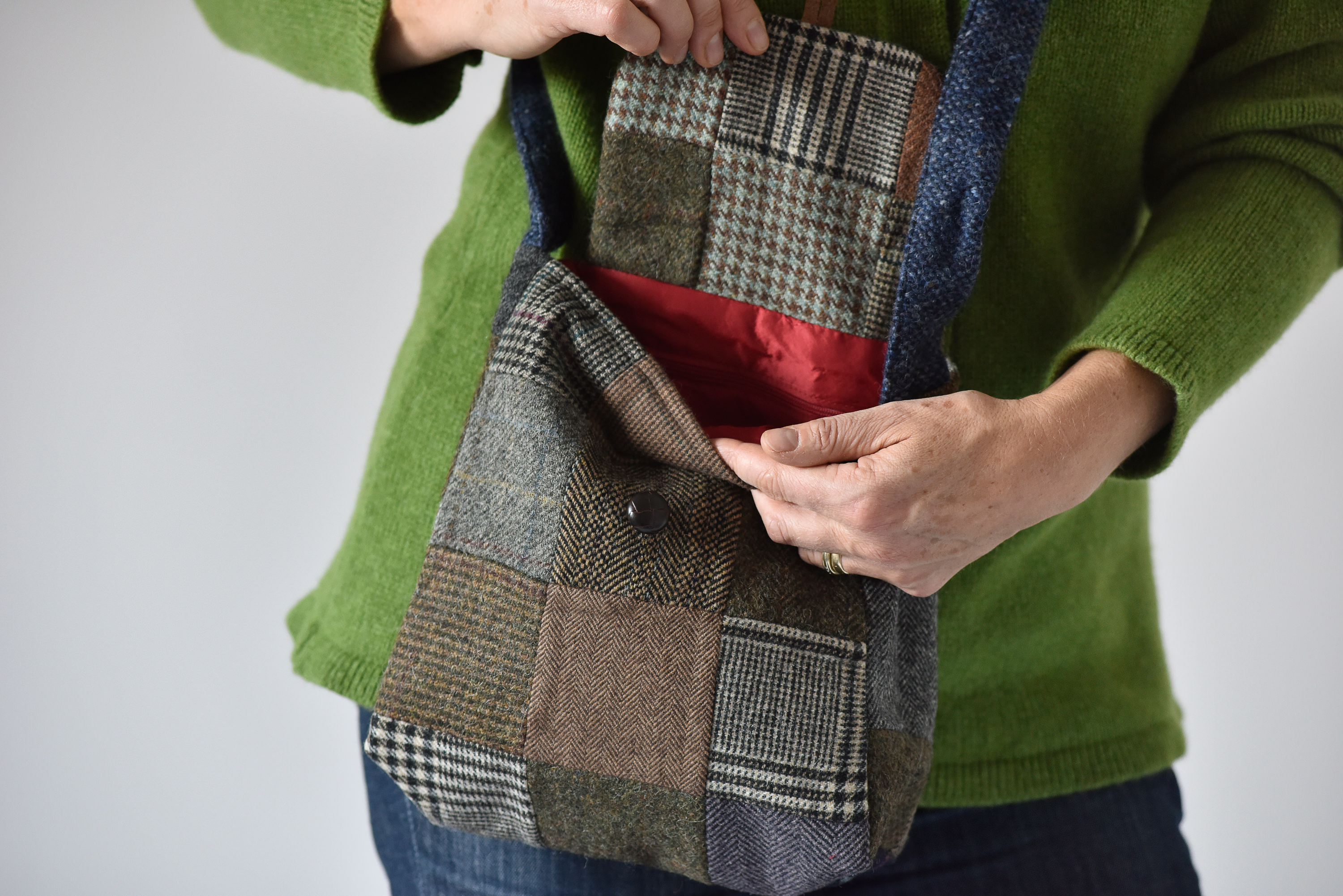 Shop for a Donegal tweed patchwork shoulder bag at Irish Inspiration ...