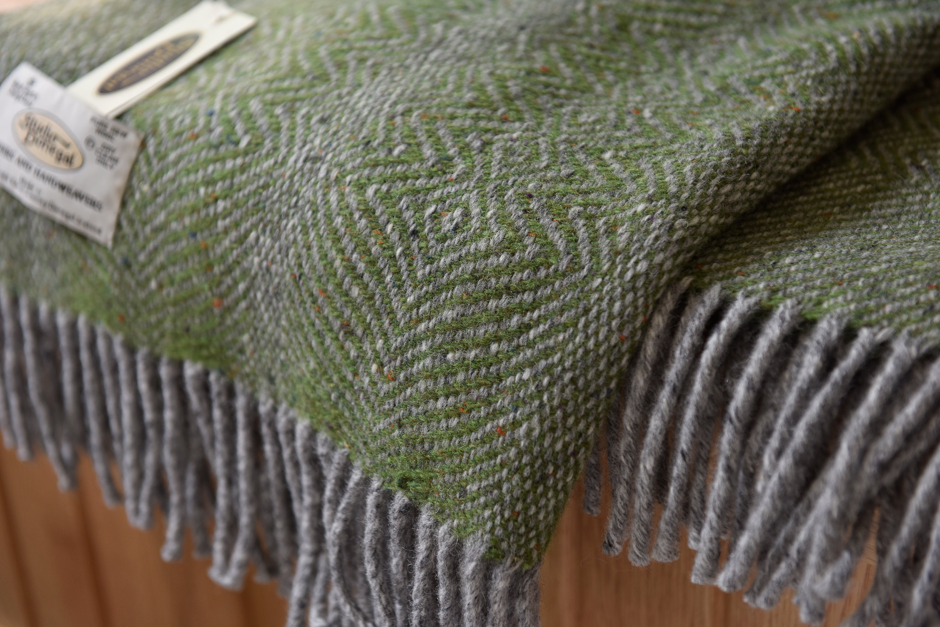 Buy a Studio Donegal Watercress green throw | blanket from Irish ...