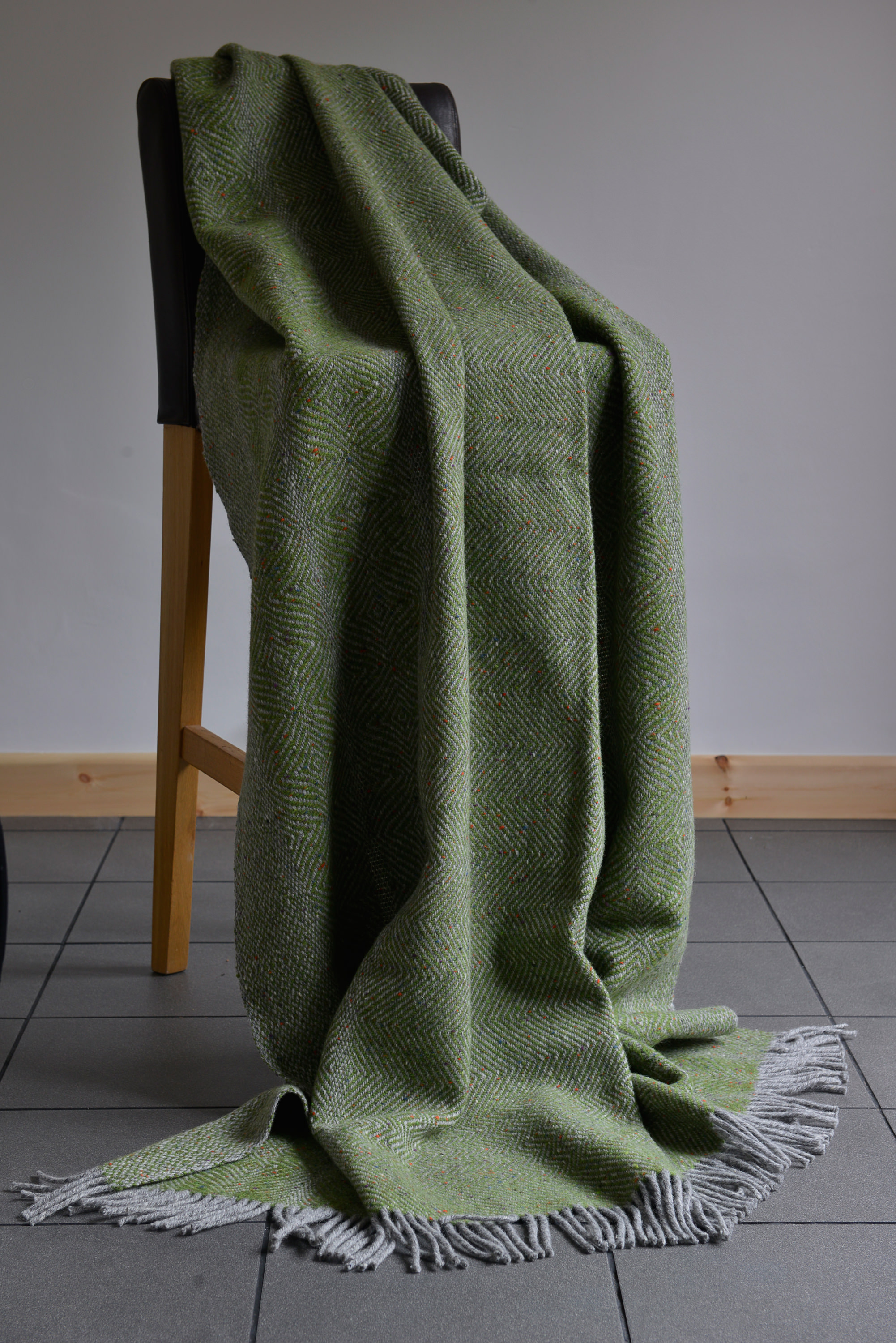 Buy a Studio Donegal Watercress green throw | blanket from Irish ...
