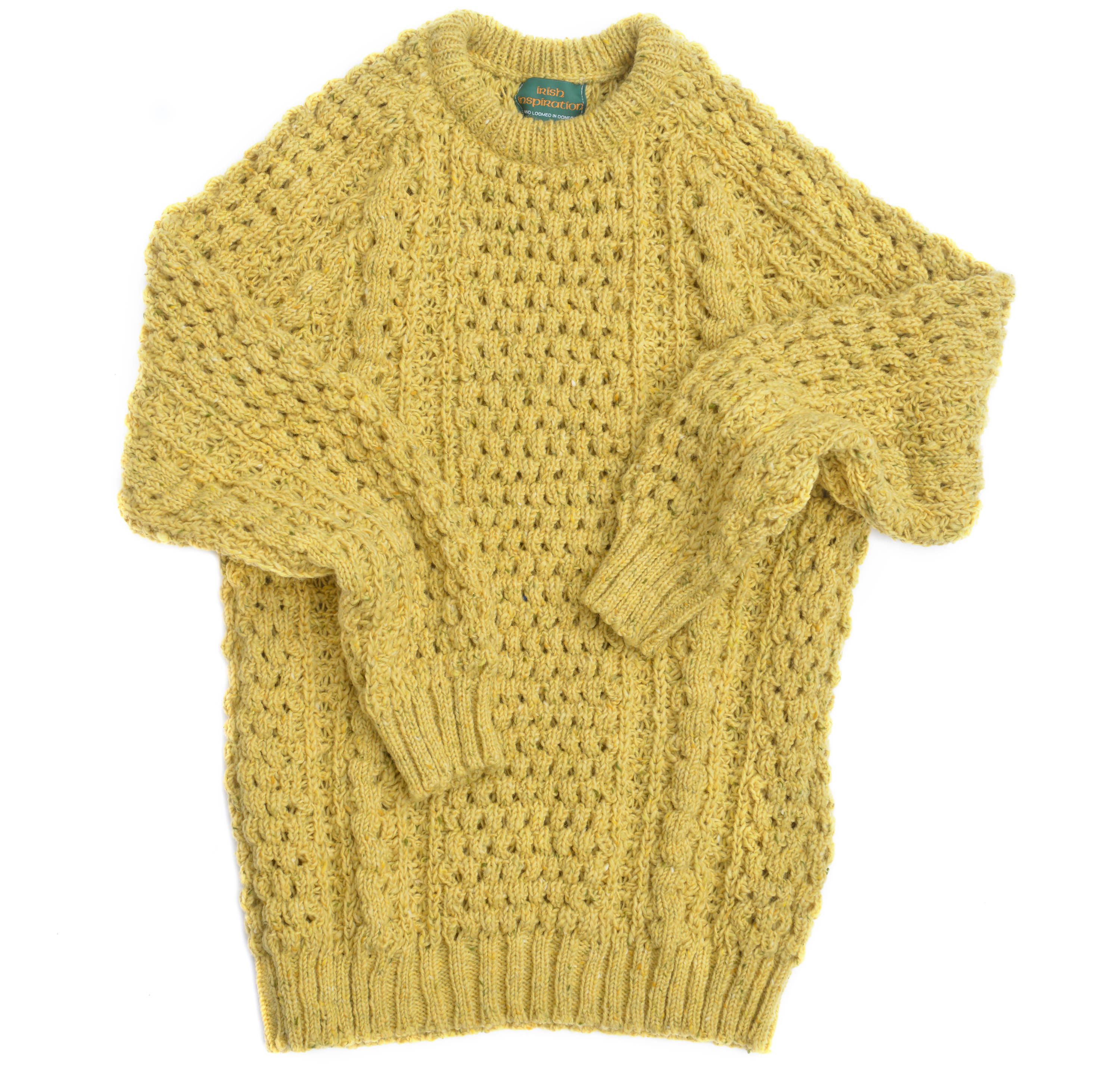 Buy a yellow Aran wool sweater from Irish Inspiration | Irish Inspiration