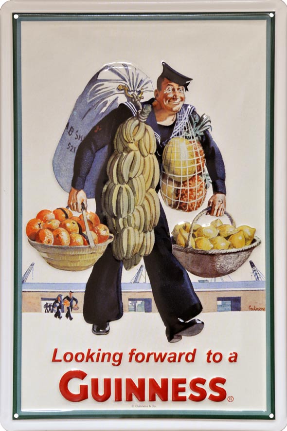 Guinness, collectable, vintage, tin, Gilroy, Guinness advertising metal ...