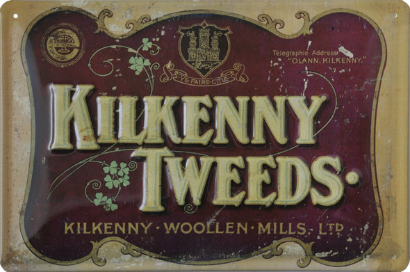 8" X 12" Embossed Metal Sign Kilkenny Tweeds Kilkenny Woolen Mills Ltd ...